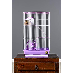 Prevue Pet Products Three-Story Hamster & Gerbil Cage Purple & White SP2030P