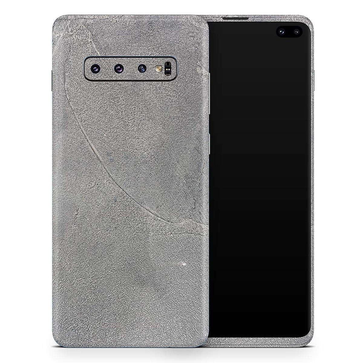 DesignSkinz Gray Cracked Concrete Protective Vinyl Decal Wrap Skin Cover Compatible with The Samsung Galaxy S20 (Screen Trim & Back Glass Skin)