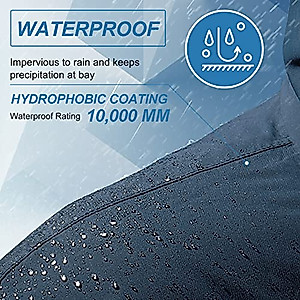 CAMEL CROWN Men's Mountain Snow Waterproof Ski Jacket Detachable Hood Windproof Fleece Parka Rain Jacket Winter Coat Gray Blue X-Large