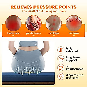 RULAER Chair Cushions 24x24x3inch Outdoor Double Piping Waterproof Patio Seat Cushion Washable with Carrying Handle Outdoor Furniture Chair Pad