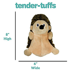 SmartPetLove Snuggle Puppy Tender-Tuffs Crinkle - Large Tough Plush Stuffed Hedgehog Animal Dog Toy with Puncture Resistant Squeaker and Super Strong Seams