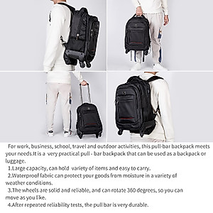 Temilla 360 °rotating Water Resistant Rolling Backpack with 4 Wheels,Travel Business College School，With Usb Charging Port (18-lnch)