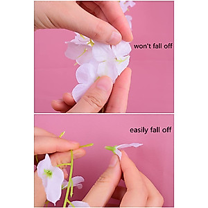 MARTHA&IVAN 26 Stems Artificial Wisteria Garland Fake Wisteria Vine Hanging Flower Bush String for Wedding Garden Party Decoration (26 Stems White)