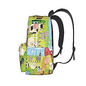 KiuLoam 17 Inch Backpack Farm Animals Laptop Backpack Shoulder Bag School Bookbag Casual Daypack