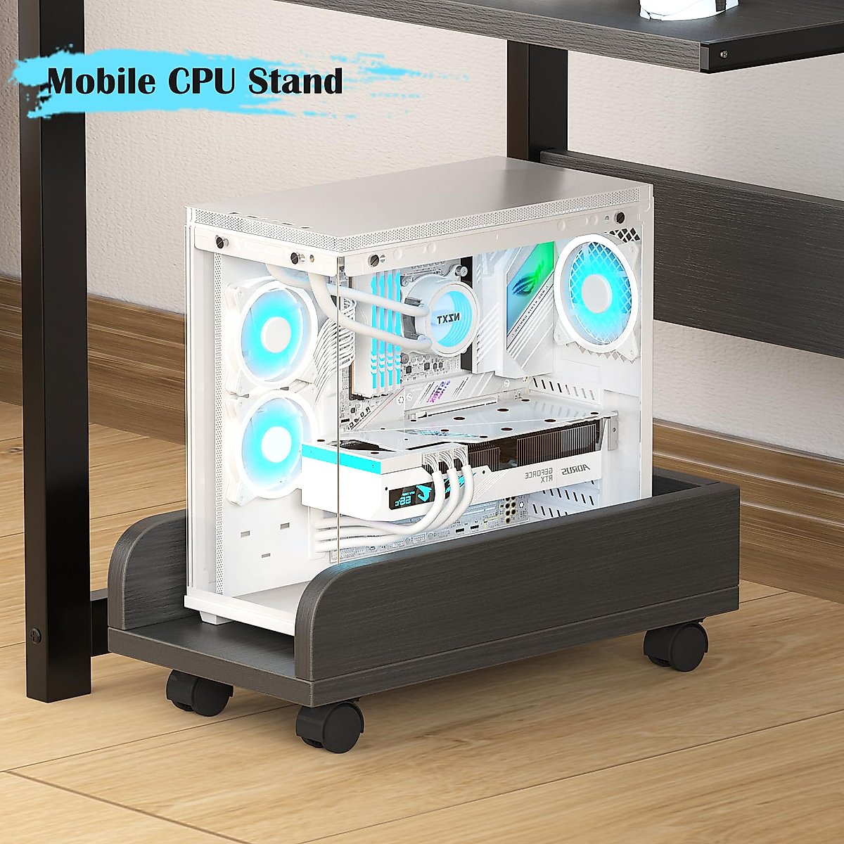 Computer Desk with Hutch and Storage Shelves, Home Office Study Writing Desk, Small Computer Desk for Small Space, Laptop Desk with Keyboard Tray for Bedroom