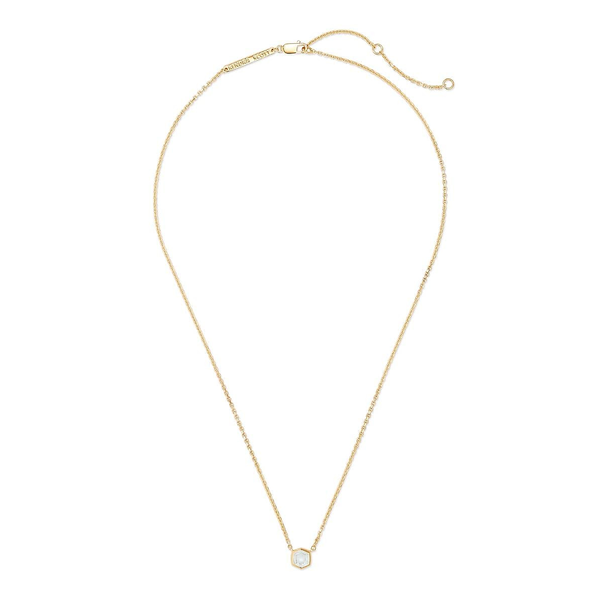 Kendra Scott Davie Pendant Necklace in 18K Gold Vermeil, Fine Jewelry for Women, Rock Crystal