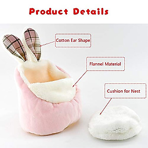 CooShou 2PCS Hamster Mini Bed, Warm Small Pets Animals House Bedding, Cozy Nest Cage Accessories, Lightweight Cotton Sofa for Dwarf Hamster