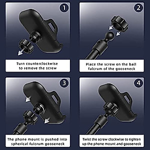 Cup Phone Holder for Car, Car Cup Holder Phone Mount with 360° Rotation Adjustable Long Gooseneck, Car Phone Holder Mount for All Smartphones Cup Holder Phone Holder