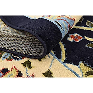 Unique Loom Espahan Collection Area Rug - Cape Cod (7' 10" Square, Navy Blue/ Black)