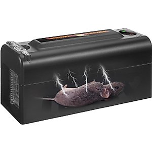 Electric Mouse Traps Indoor for Home, Rat Trap for House with Upgraded Anti-Escape Door & 6000V-9000V Electrical Voltage, Reusable Rodent Trap Zapper for Rats Mice Chipmunks, Black