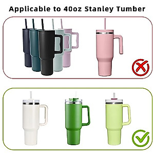 Amgkonp 40oz Tumbler Lid for Stanley Lid Replacement,2 Pack Spill Proof Replacement Lid with Spill Stopper Set for Stanley Cup Quencher 2.0 Accessories(White&Flesh Pink)