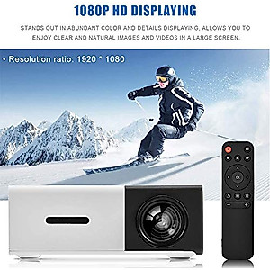 Vbestlife Mini Projector,Portable 1080P 600lm 4 : 3 LED Projector Home Cinema Theater Movie Support Laptop PC Smartphone HDMI Input,Great Gift Pocket Projector for Christmas (Black)