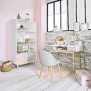 Super Soft Pink Faux Fur Area Rugs, Fuzzy Fluffy Sheepskin Chair Seat Cover, Shaggy Furry Floor Mat, Carpet for Nursery Rugs Living Room Bedroom Bedside, 2 x 3 Feet