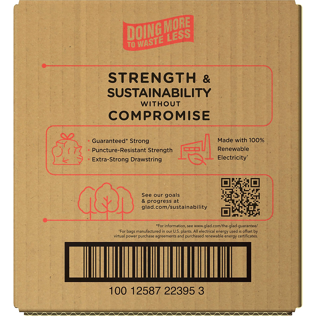 Glad Guaranteed Strong Large Drawstring Trash Bags, 30 Gal, 70 Ct, Pack May Vary