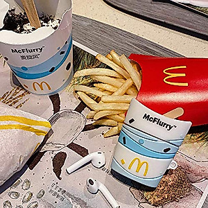 Airpod Case, 3D Cute Funny Cool Kawaii Fashion Food and Drink Airpod Case Design , Kawaii Fun Cool Keychain for Airpod 1/2 (McFlurry)