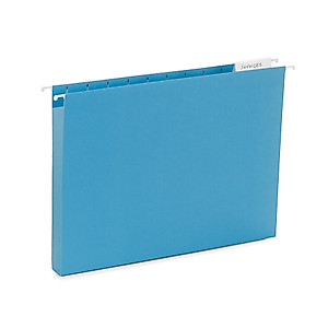 25 Blue Summit Supplies Hanging File Folders 1 inch Expansion, Assorted Colors Hanging File Folders Extra Capacity 1 inch, 11PT Paper, 1 inch Expandable File Folders, 25 Pack