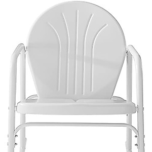 Crosley Furniture CO1013-WH Griffith Retro Metal Outdoor Rocking Chairs, White Gloss