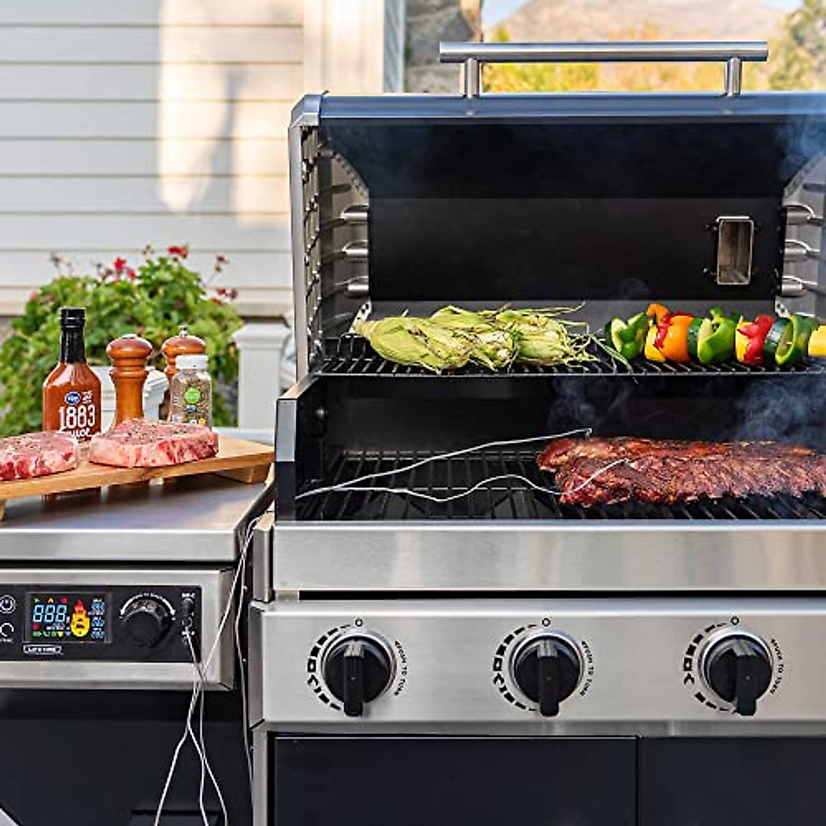 Lifetime Gas Grill and Wood Pellet Smoker Combo, WiFi and Bluetooth Control Technology
