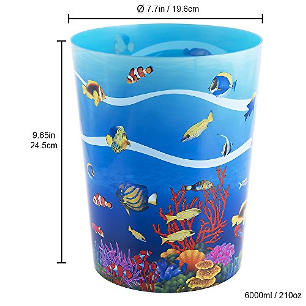 Allure Home Creation Under The Sea Fish 4-Piece Bathroom Accessory Set-Resin Lotion Dispenser, Toothbrush Holder, Soap Dish and Plastic Wastebasket