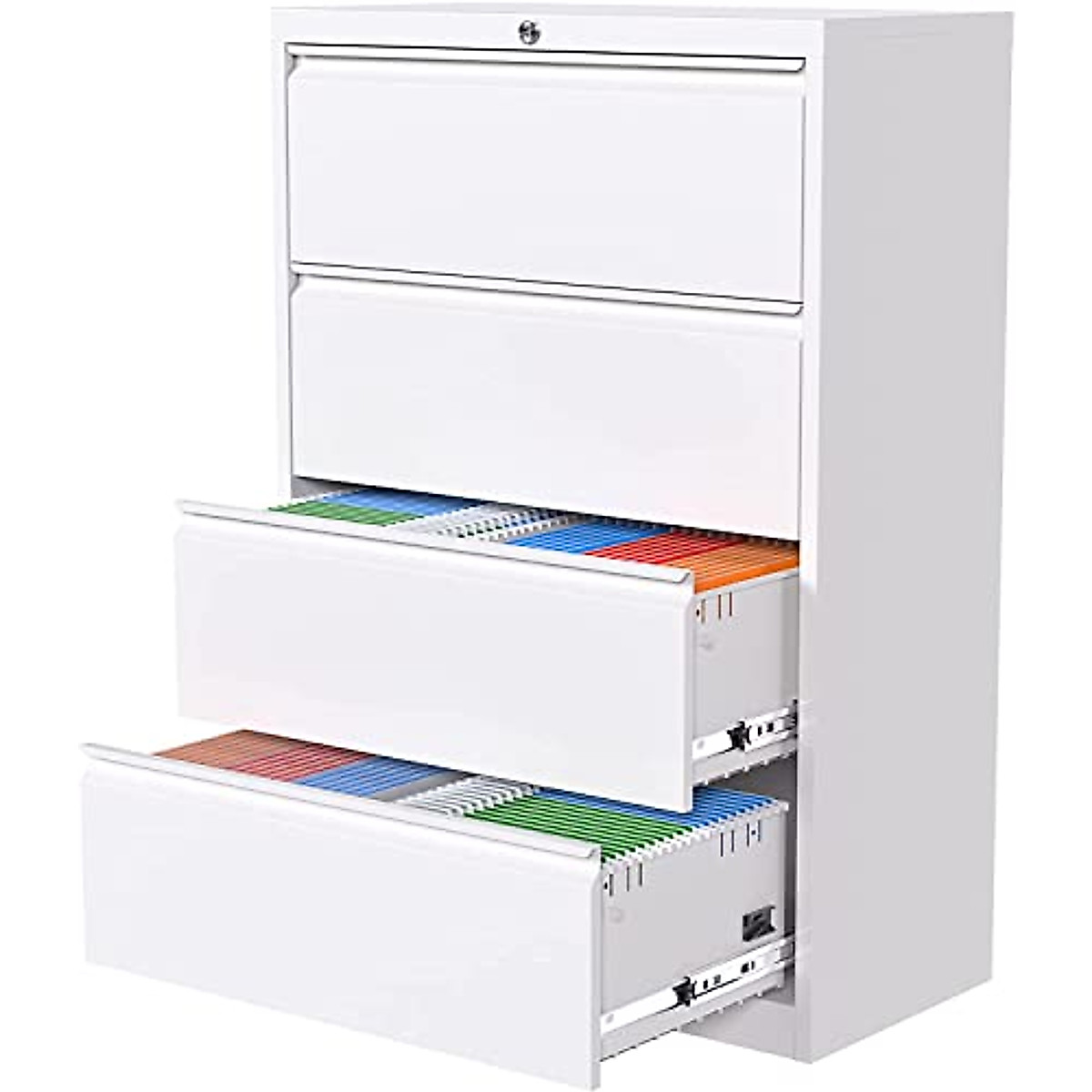 Aobabo 4 Drawer Metal Lateral File Cabinet with Lock,Steel Filing Storage Cabinet with Letter/Legal Size for Home Office,Anti-tilt Structure,Assembly Required…