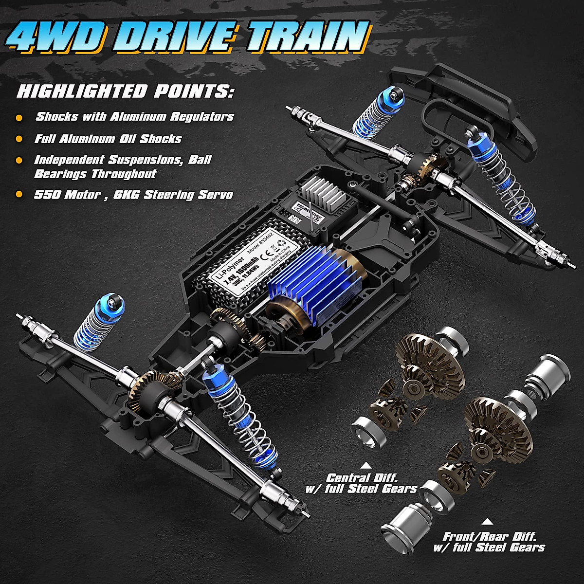 HAIBOXING 2995 Remote Control Truck 1:12 Scale RC Buggy 550 Motor Upgrade Version 42KM/H High Speed RC Cars, Electric Powered 4X4 Off-Road RTR Ideal Hobby for Kids& Adults 40+ Min Play