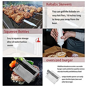 Griddle Accessories Tool-40pcs Flat Top Griddle Set,Stainless Steel Griddle Utensils with Spatulas,Tongs,Fork,Glove,Burger Press,Cleaning Brush.