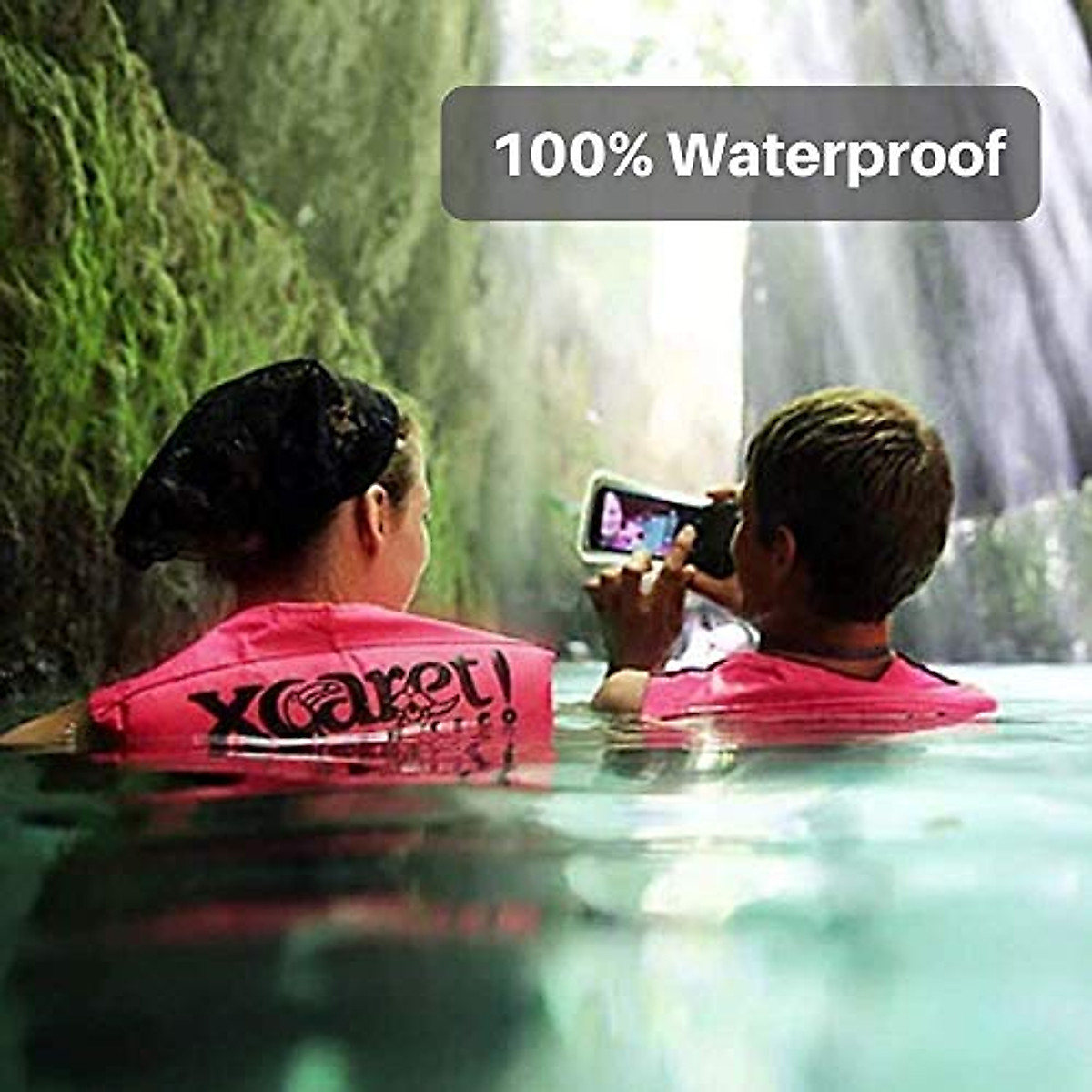 AquaVault 100% Waterproof Floating Smart Phone Case & Money Pouch - Fits All Phones - Made from Premium Heavy Duty PVC for Added Drop Protection - Includes Adjustable Neck Strap Black