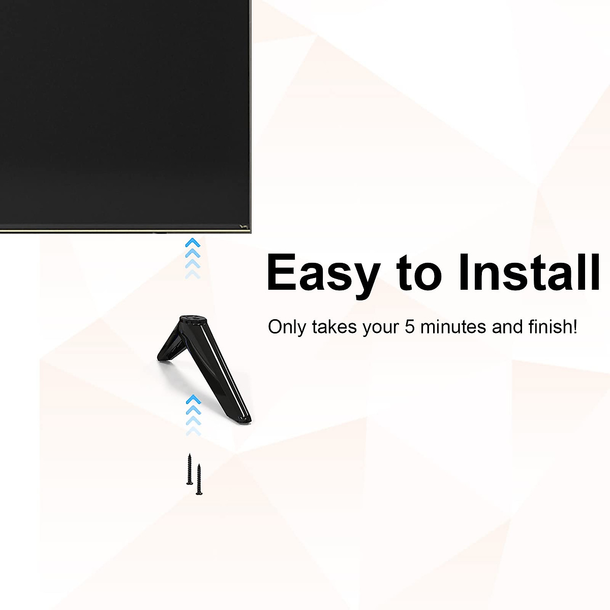 Base TV Stand for TCL Roku TV Legs, for TCL 40inch 43inch 49inch 50inch 55inch 65inch TV Stand 40S325 40S303 43S425 49S517 50S435 50S433 55S431 65S435 with Screws & Instructions