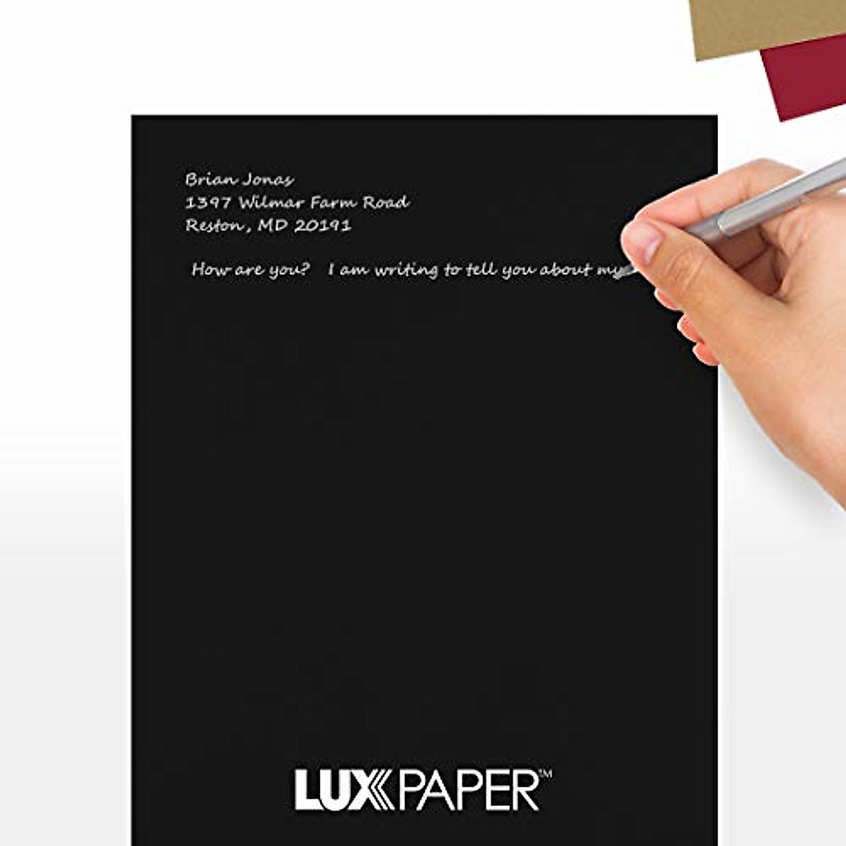 LUXPaper 8.5" x 11" Cardstock | Letter Size | Midnight Black | 100lb. Cover (183lb. Text) | 50 Qty