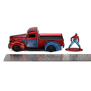 Jada Toys Marvel 1:32 1941 Ford Pickup Die-cast Car & 1.65" Proto-Suit Spider-Man Die-cast Figure, Toys for Kids Ages 8+
