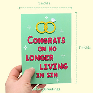 Sleazy Greetings Funny Wedding Card | Funny Congratulations Card | Rude Wedding Cards For Bride And Groom | Bridal Shower Cards | No Longer Living In Sin Card