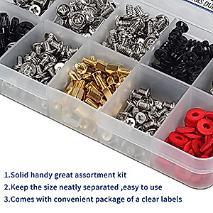 420PCS Computer Screws Standoffs Assortment Kit, Motherboard Screws for Universal Motherboard SSD Hard Drive PC Fan Power Supply Graphics PC Case, for DIY PC Installation & Repair