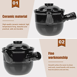 Chinese Medicine Cooker Ceramic Pot: Casserole Clay Pot Food Stew Pot Medicine Kettle Soup Pot Cooking Pot Stockpot with Lid Kitchen Cookware