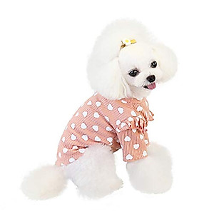 HonpraD Small Dog Fleece Sweater Girl Pajamas for Small Dogs Girl Boy Cute Warm Dog Clothes Outfit Extra Small Puppy Pjs Soft Doggie Cat Clothing Autumn pet Clothes