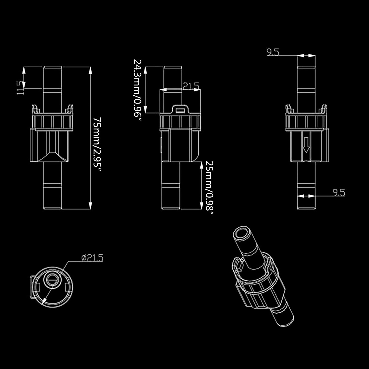 LOXGO Fluidmeter Counter 0.2-12L/min Flow Sensor DN10 Clear Water Flow Meter Flowmeter Water Flow External Thread Compact Structure
