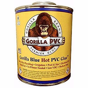 25 ft x 1/2" HydroMaxx® Black Flexible PVC Pipe for Koi Ponds, Irrigation and Water Gardens. Includes Free can of 4oz Hot Blue PVC Gorilla Glue!