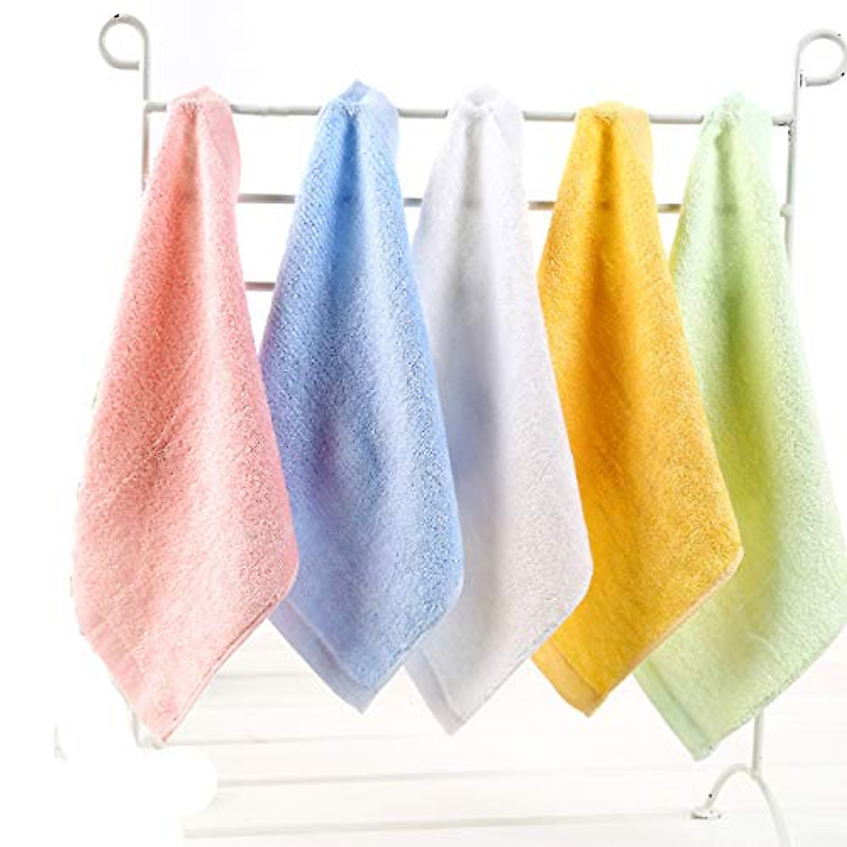 YiYaYo Luxury Bamboo Washcloth Towel Set 16 Pack for Children Baby Bathroom-Hotel-Spa-Kitchen Multi-Purpose Fingertip Towels & Face Cloths 10'' x 10''