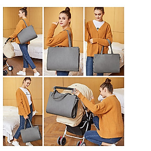 Diaper Bag Tote, Large Travel Diaper Bag, Baby Bags with Changing Pad and Diaper Bag Organizer Insert for Tote - Dark Grey