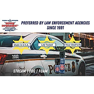 Pepper Enforcement 4-Pack PE510MF-FT Fogger Pepper Spray for Self Defense - 10% OC Maximum Strength Formula - Emergency Non Lethal Personal Protection & Safety