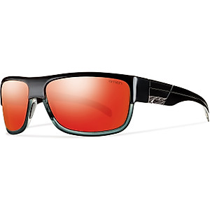 Smith Optics Collective Sunglass, Black Gray / Red Mirror TLT Optics