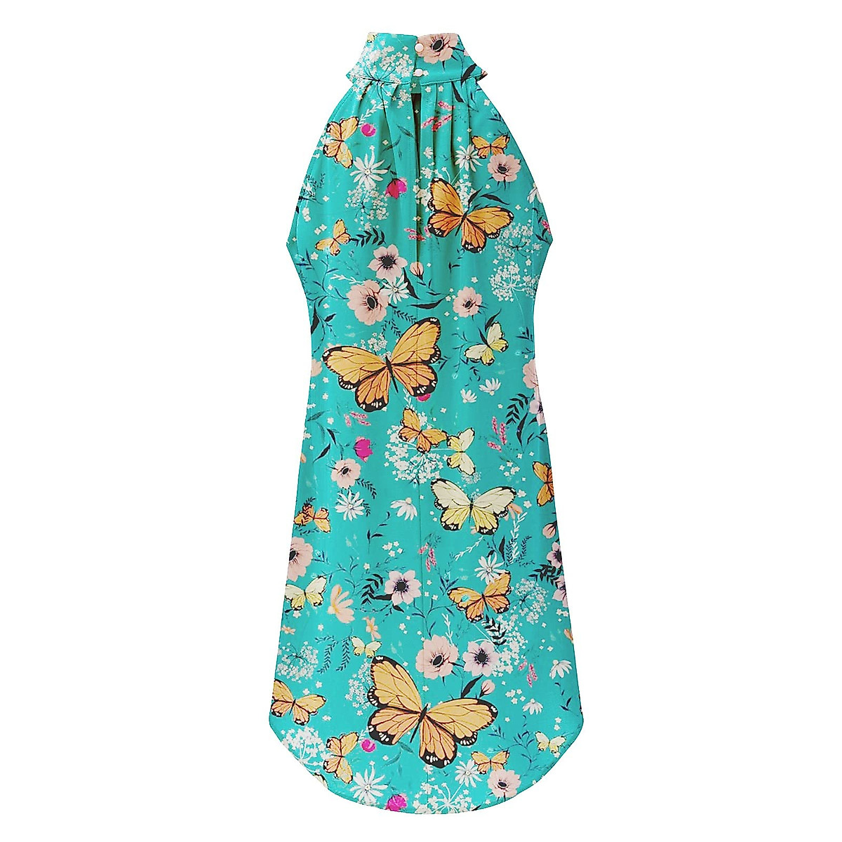 Cnebo Maxi Dresses for Women 2023 Women Summer Dresses for Halter Neck Sundress Flowy Sleeveless Knee Length Irregular Beach Mint Green