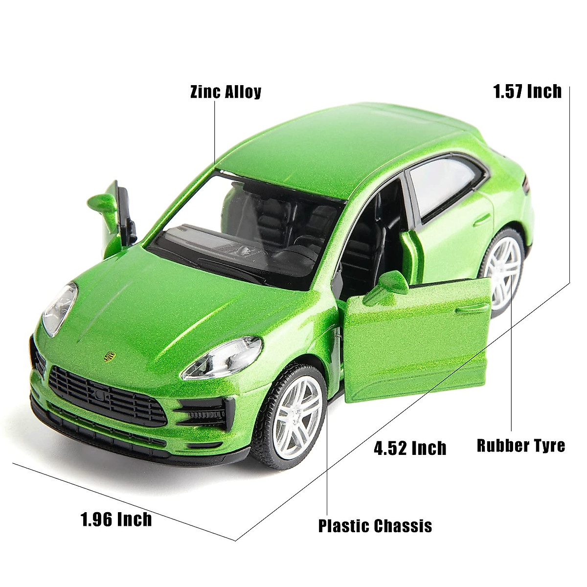RMZ City 1:36 Scale Diecasting Alloy Car Model Porsche McCann Toy Car, Pull Back Vehicles Toy Car for Toddlers Kids Boys Girls Gift (Green)