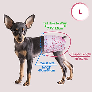 Pet Soft Disposable Dog Diapers - Female Dog Diapers with Adjustable Foam Tail Hole, Ultra Protection Puppy & Cat Diapers Wetness Indicator for Dogs in Heat or Incontinence, 40pcs (L,Red)