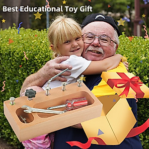 MEROCO Montessori Screwdriver Board Set for Kids, Montessori Toys for 2 3 4 5 Year Old, Wooden Educational Learning Sensory Nuts and Bolts Toys for Toddlers Preschool Stem Waldorf Toys Gift