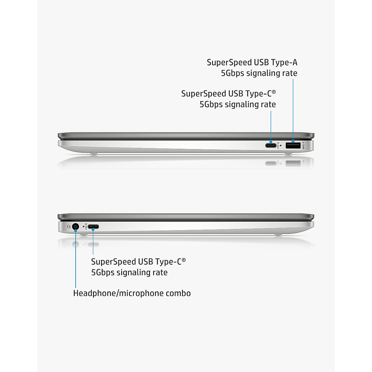 HP Chromebook 14 Laptop, Intel Celeron Processor, 4 GB RAM, 32 GB eMMC, 14” HD (1366 x 768) Touchscreen, Chrome OS, Webcam & Dual Mics, Work, Entertainment, Long Battery Life (14a-na0130nr, 2021)
