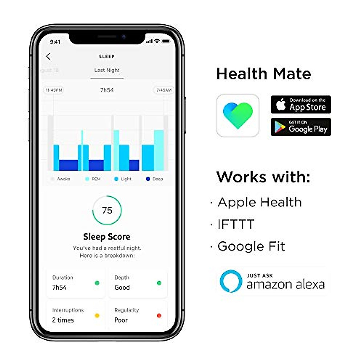 Withings Sleep - Sleep Tracking Pad Under The Mattress With Sleep Cycle Analysis