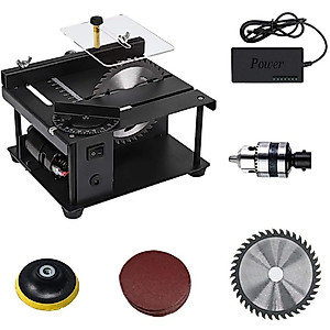 Mini Table Saw Multifunctional Small Table Saw | Cutting | Sanding | Engraving | Drilling | All-in-One Machine, Precision Craftsman Table Saw,7 Levels of Speed,0-90° Angle Adjustment