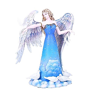 ABZ Brand Sky Night Star Guardian Changeling Angel with White King Pigeon Figurine