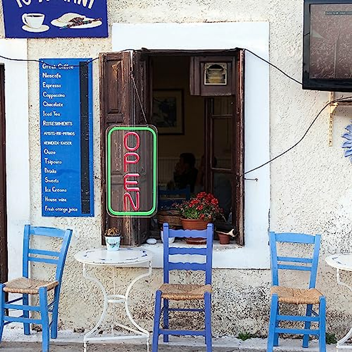 BESTIELAM Neon Sign, OPEN Neon Signs for Business, Ultra Bright Green & Red LED Neon Lights For Wall Decor & Room Decor, Restaurant, Store, Bar, Party Decoration, USB Powered, 9"x 16"