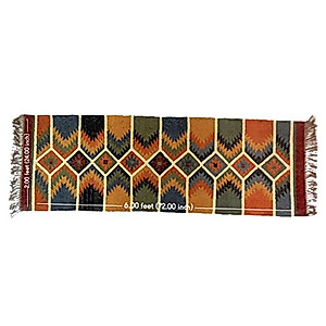 iinfinize 2x6 Handwoven Wool Jute Large Area Rug Floor Dhurries Knotted Vintage Carpet Meditation Mat Yoga Runner